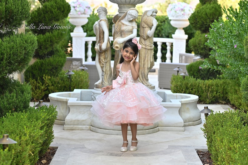 Girls Pink Tutu Dress Girls Birthday Party Dress Pink Flower Etsy