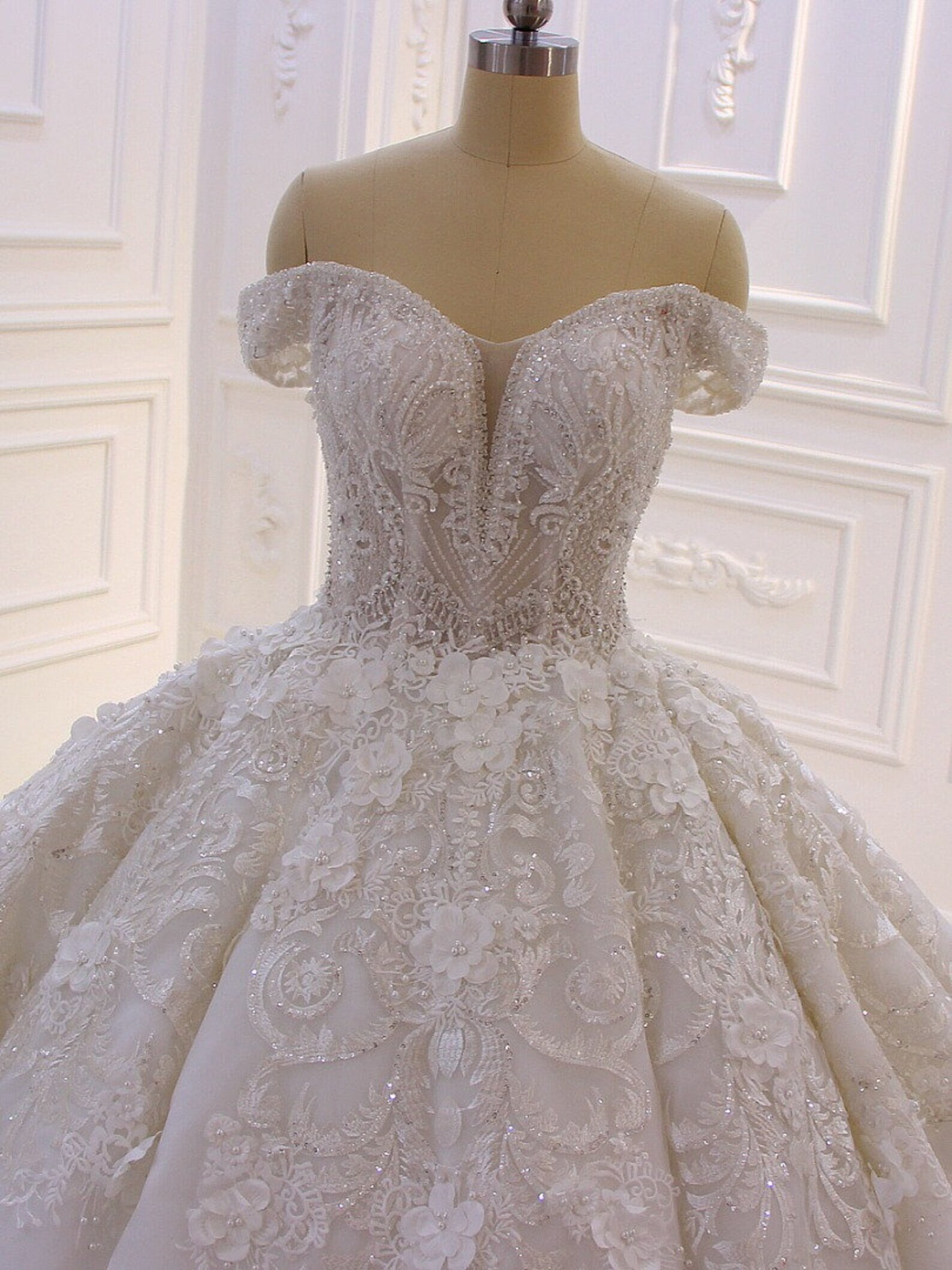 2. Beaded Wedding Dress Ball Gown Wedding Dress Custom - Etsy