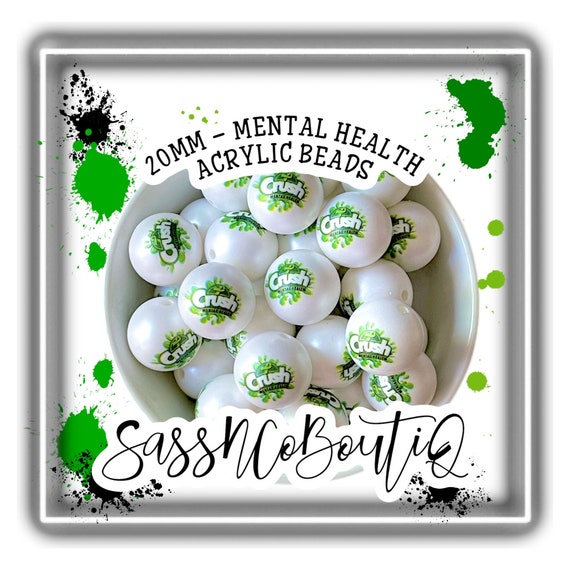 20MM CUSTOM 10 Beads per Pack Crush Mental Health Acrylic - Etsy