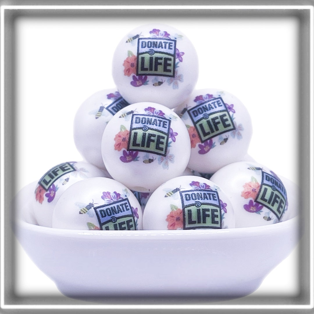 Donate Life Acrylic Beads: 20MM Large Print Chunky Beads (10/pack) - Etsy