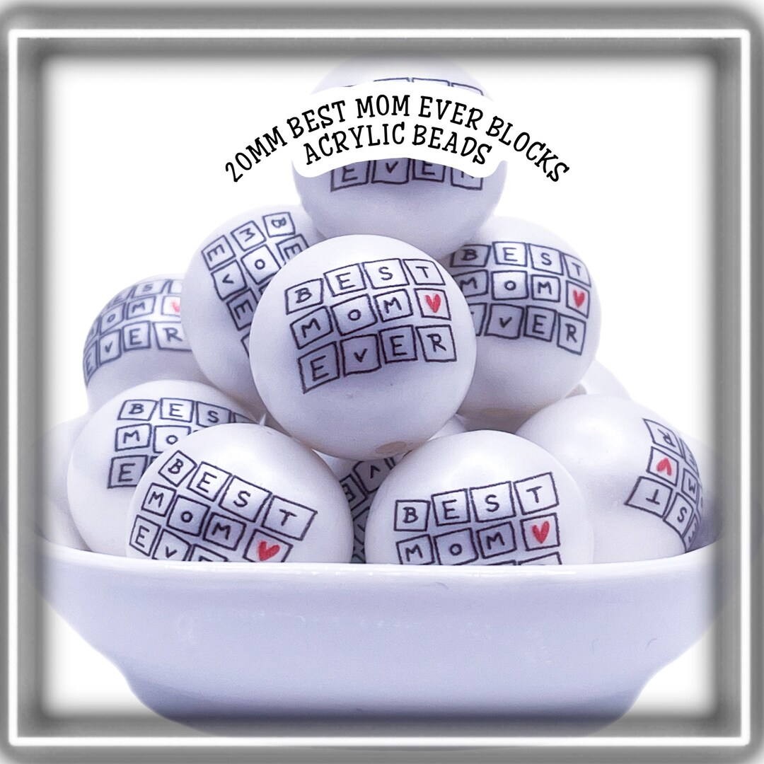 Best Mom Ever Acrylic Beads, 20mm, DIY Craft Supplies (10 Beads) - Etsy