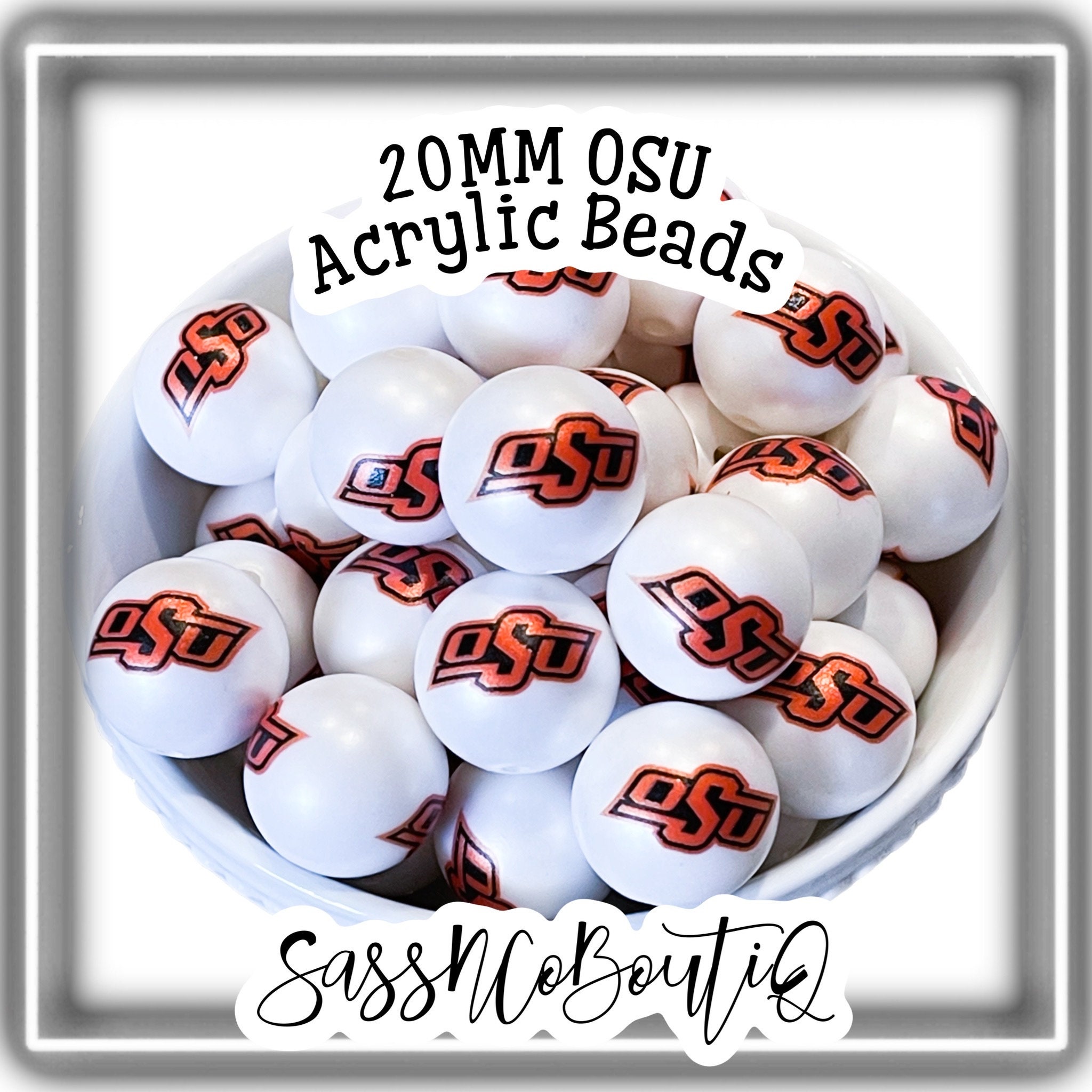 20MM Premium Large Print Acrylic Beads: Flyers — Sass & Co BoutiQ