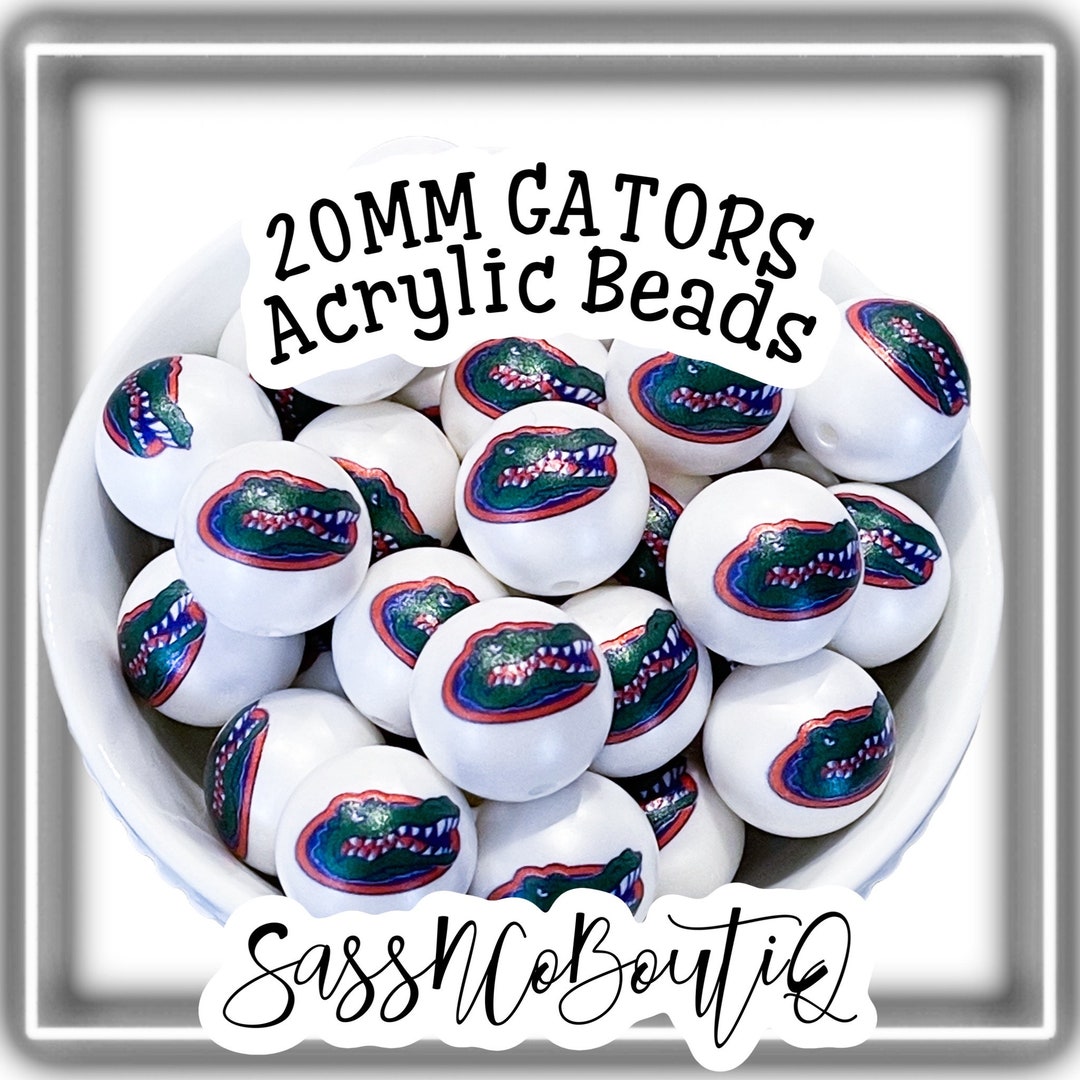 20MM Custom GATORS Large Print Acrylic Beads 10 Beads per Pack ...