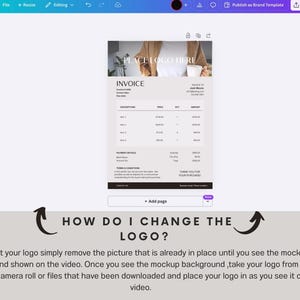 Editable Invoice Template: Minimalist Business Form (canva Printable ...