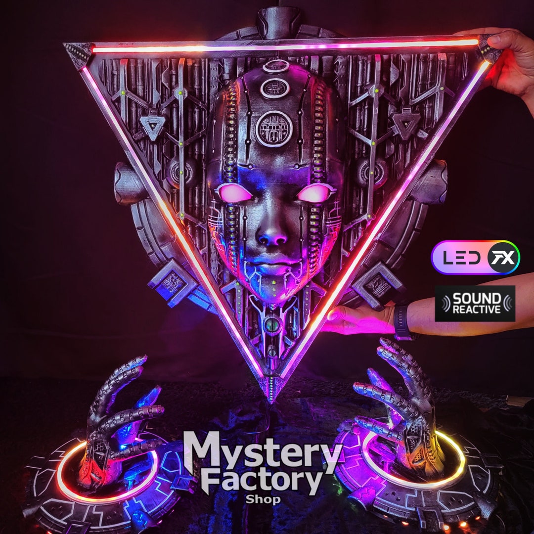 GIANT NEON Cyberpunk LAMP Led Gamer Decor Sci-fi Wall Art Cyborg Robot ...