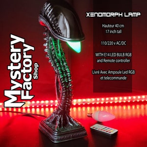 ALIEN TABLE LAMP | Giger | Xenomorph Sculture | Rgb Led | Creepy Decor ...