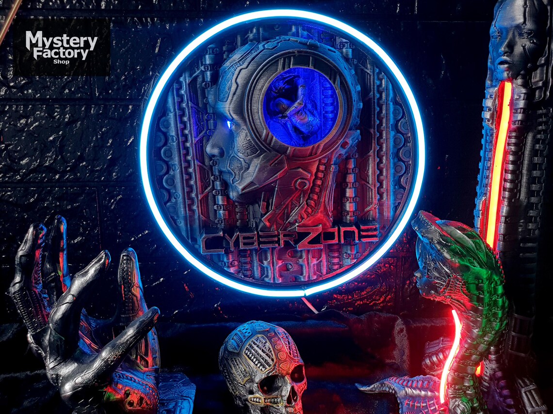 NEON Cyberpunk LAMP Gamer Decor Sci-fi Wall Art | Etsy