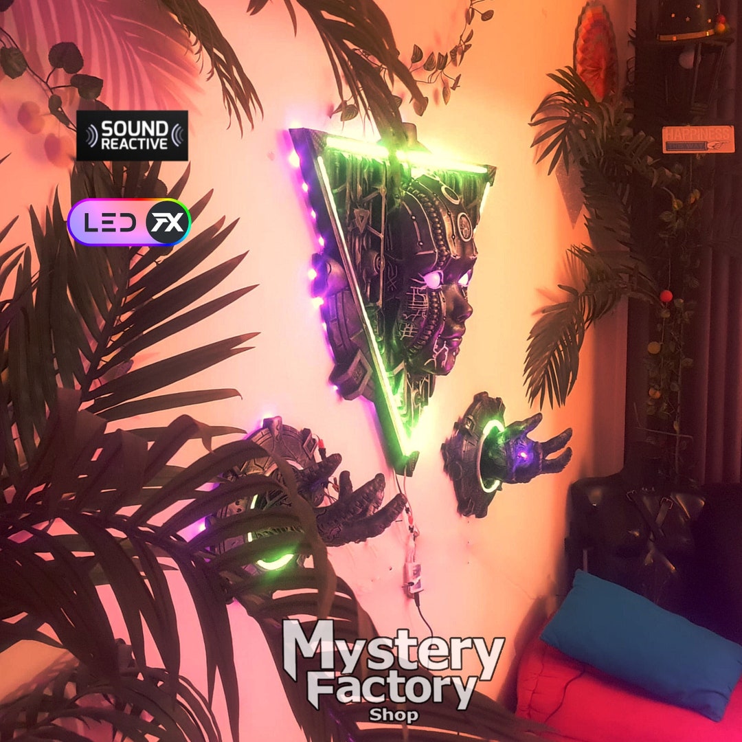 GIANT NEON Cyberpunk LAMP Led Gamer Decor Sci-fi Wall Art Cyborg Robot ...