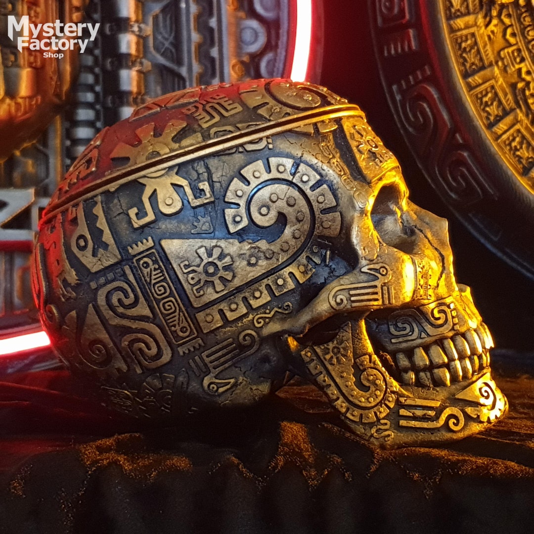 SKULL AZTEC Chest Boxes Carved Skull Skull Skull - Etsy