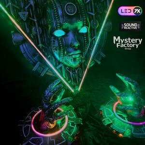 GIANT NEON Cyberpunk LAMP Led Gamer Decor Sci-fi Wall Art Cyborg Robot ...