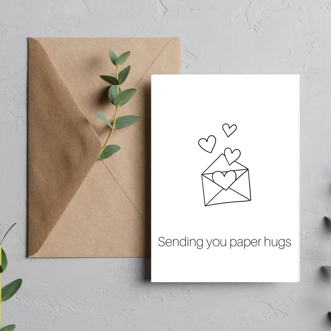 Sending Paper Hugs Greeting Card - Etsy