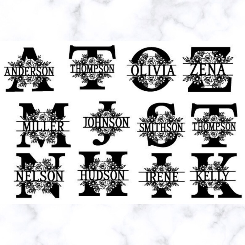 Split Monogram Alphabet Laser Cut Files SVG DXF PNG Split - Etsy Singapore