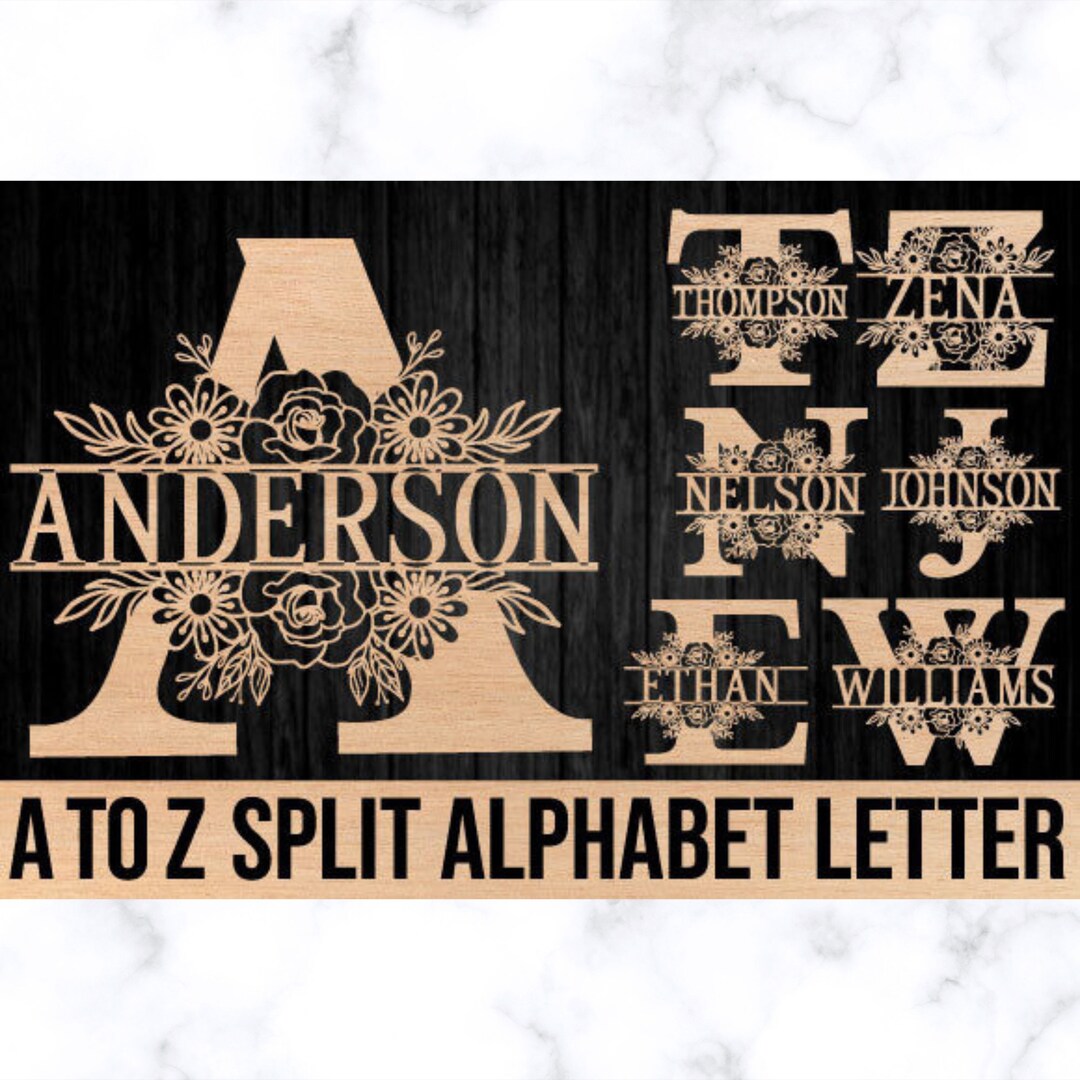 Split Monogram Alphabet Laser Cut Files SVG DXF PNG Split - Etsy Singapore