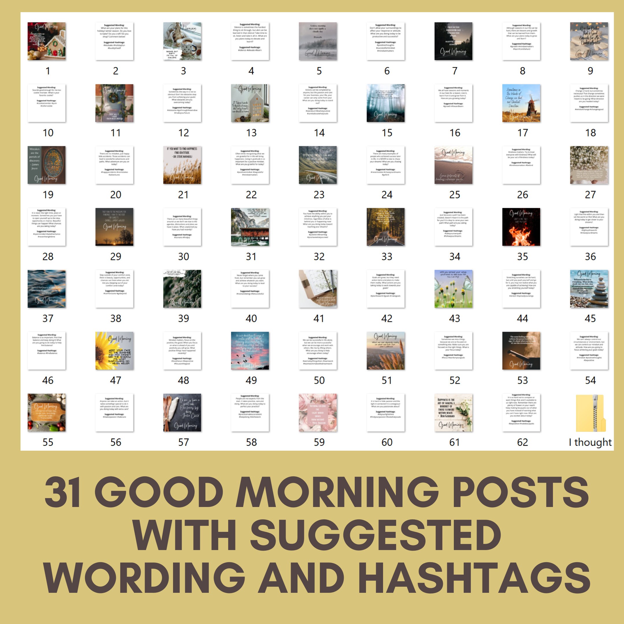 CANVA TEMPLATE Social Media 31 Days of Good Morning Engagement Posts ...