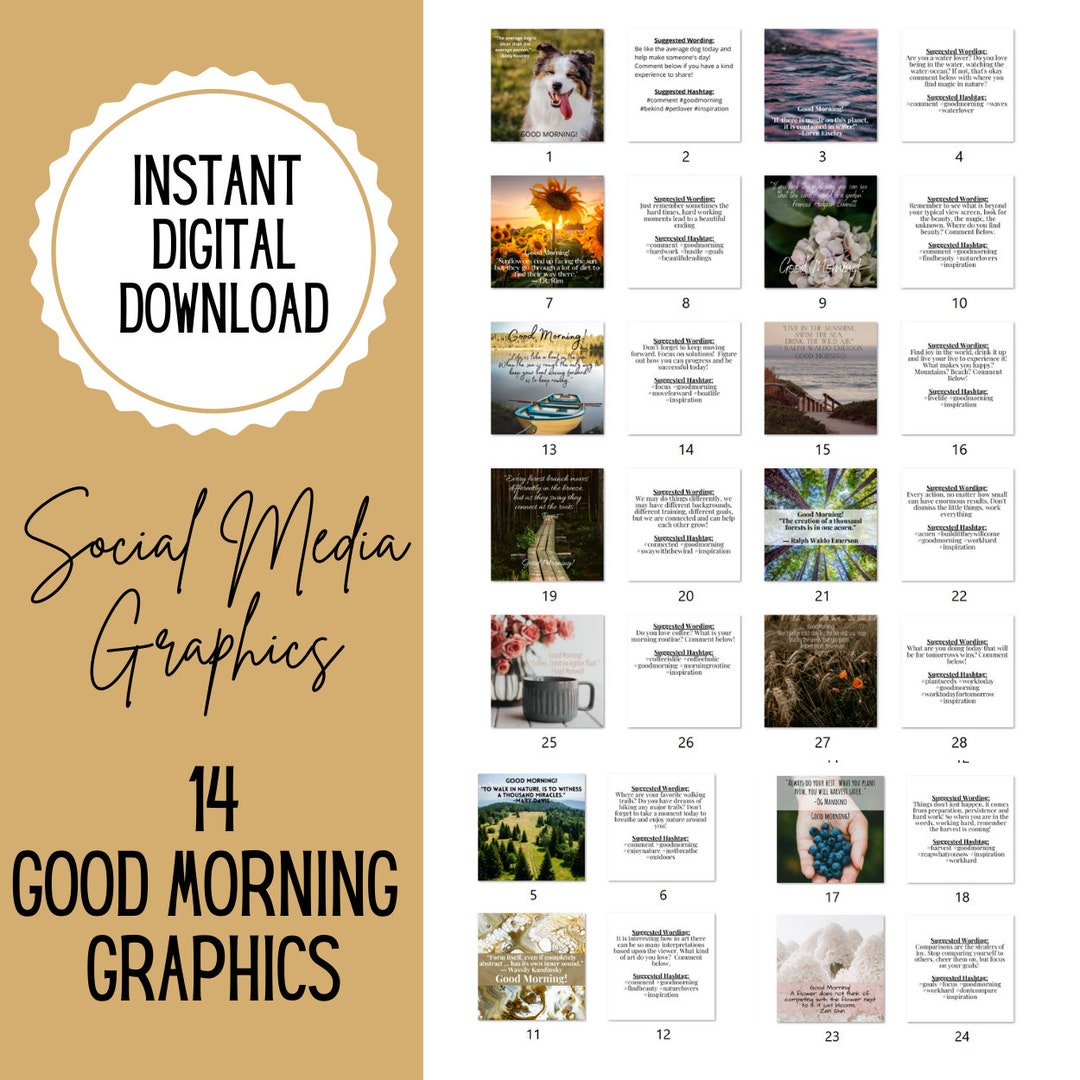 Good Morning Inspirational Social Media,14 Images W/ Suggested Wording ...