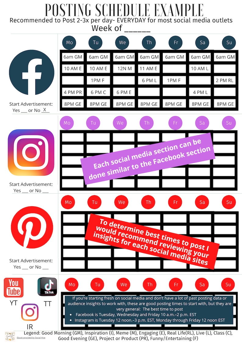 How to Plan Social Media Posts, Social Media Planner, Social Media ...