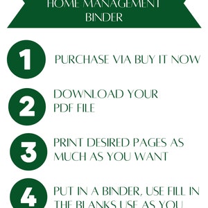 Printable PDF Household Binder Documents, Home Management Binder ...