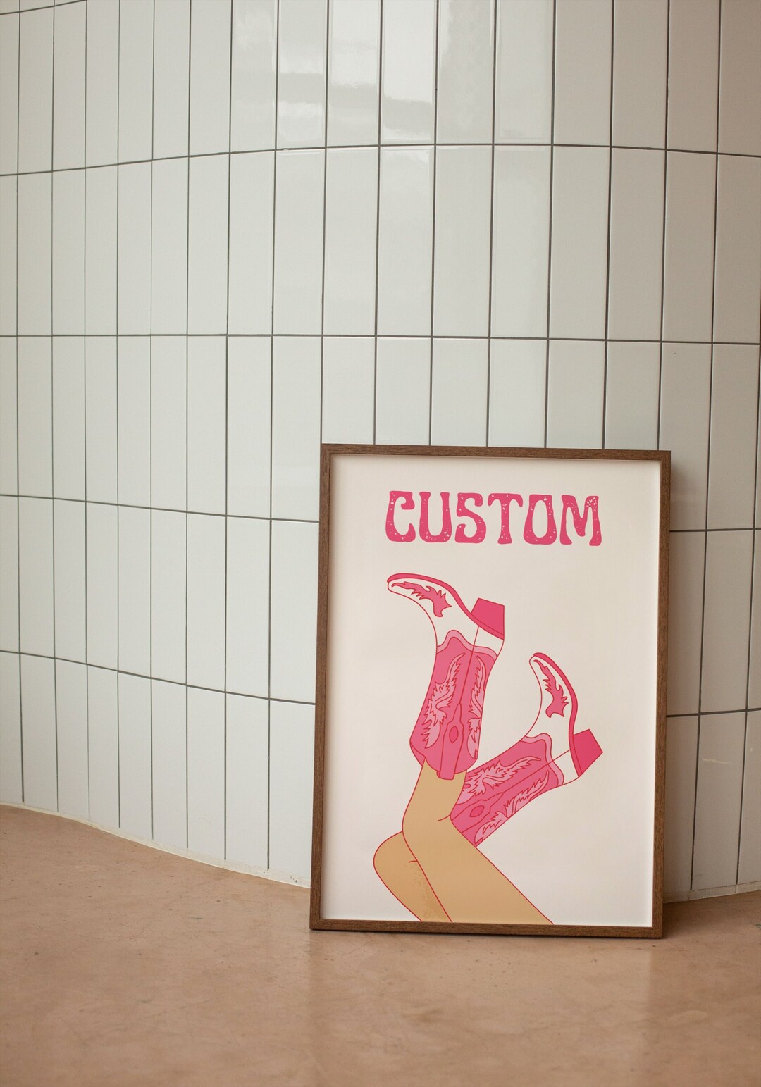 Custom Cowgirl Boots Printable Art Howdy Rodeo Poster Disco Cowgirl ...