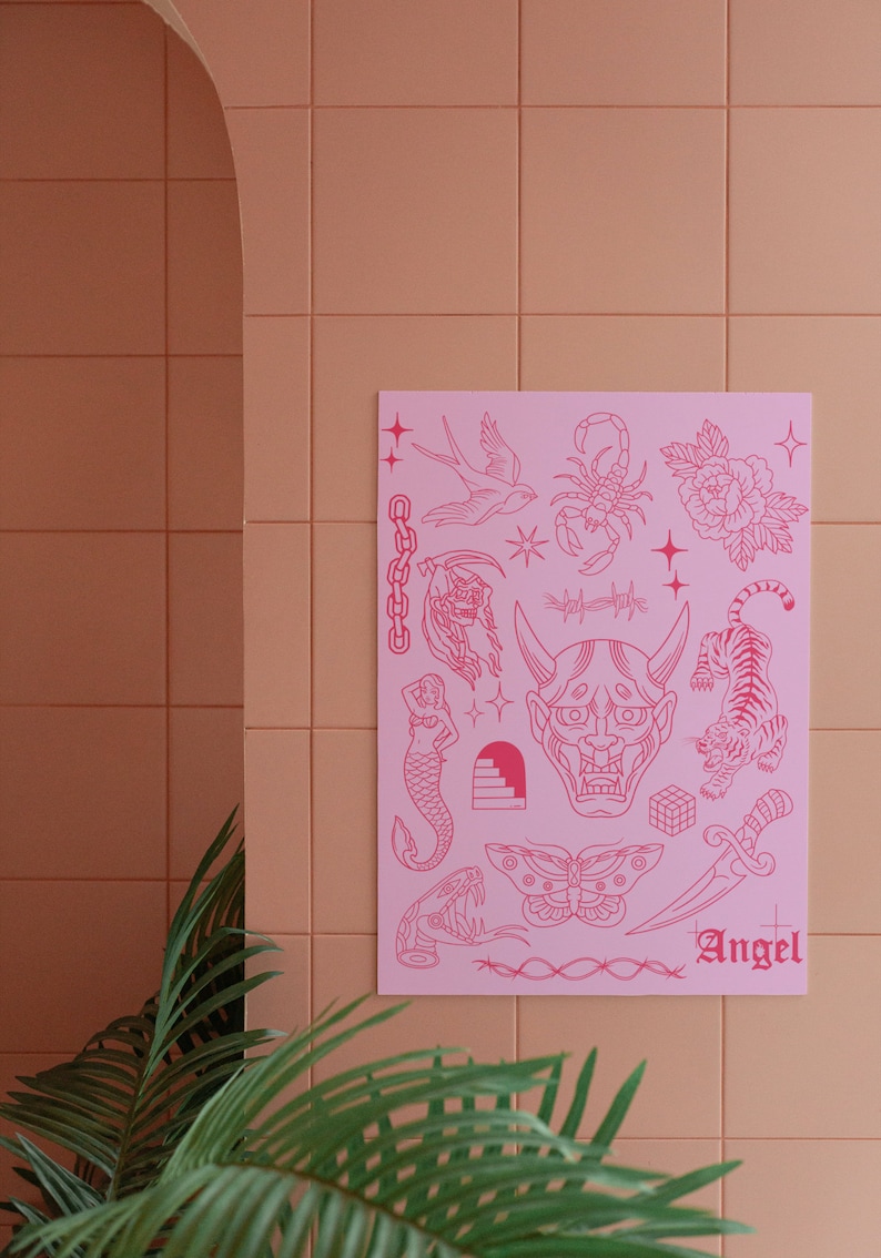 Tattoo Old School Digital Print, Tattoo Sketches Poster, Tattoo Flash ...