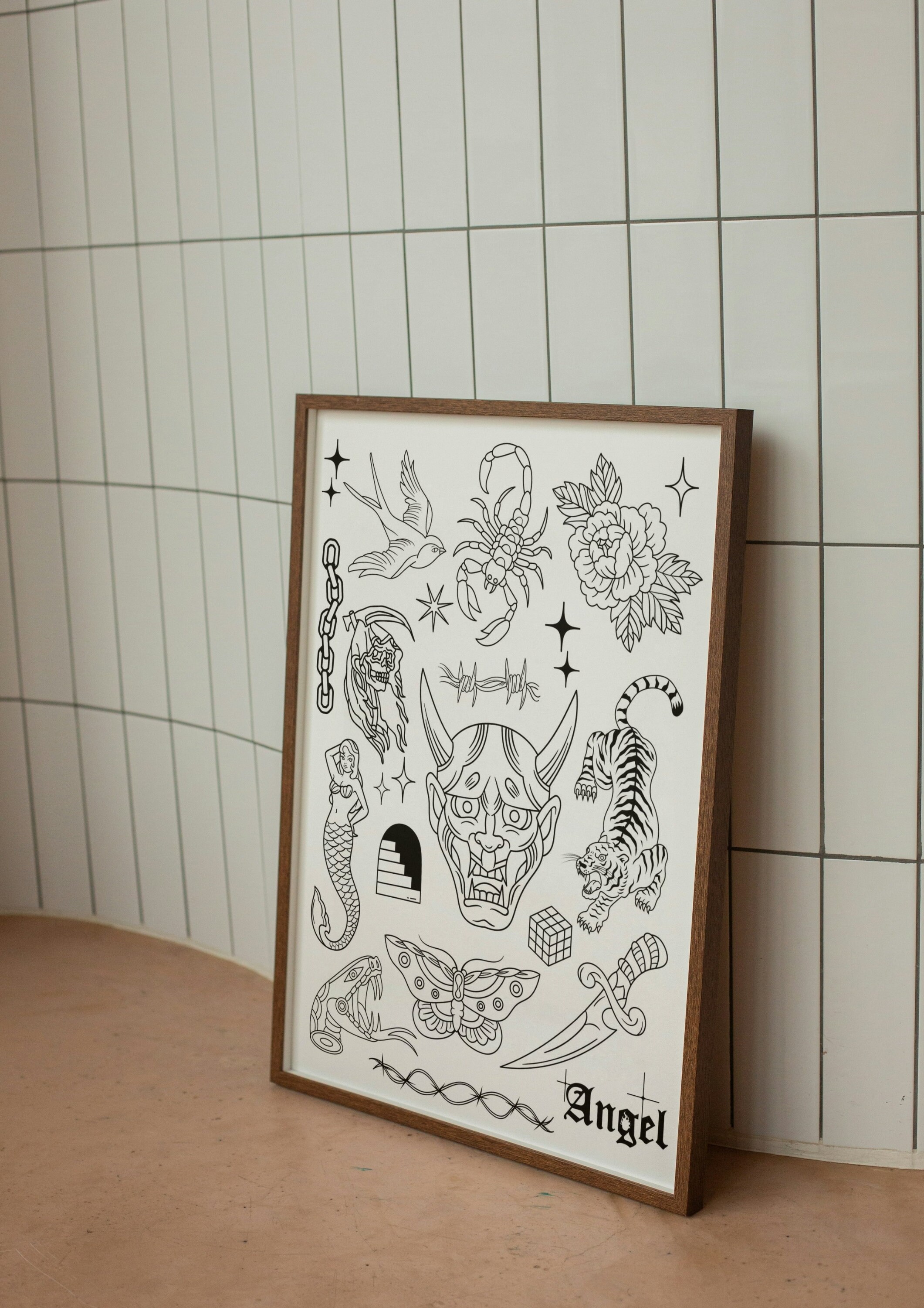Tattoo Old School Digital Print, Tattoo Sketches Poster, Tattoo Flash ...