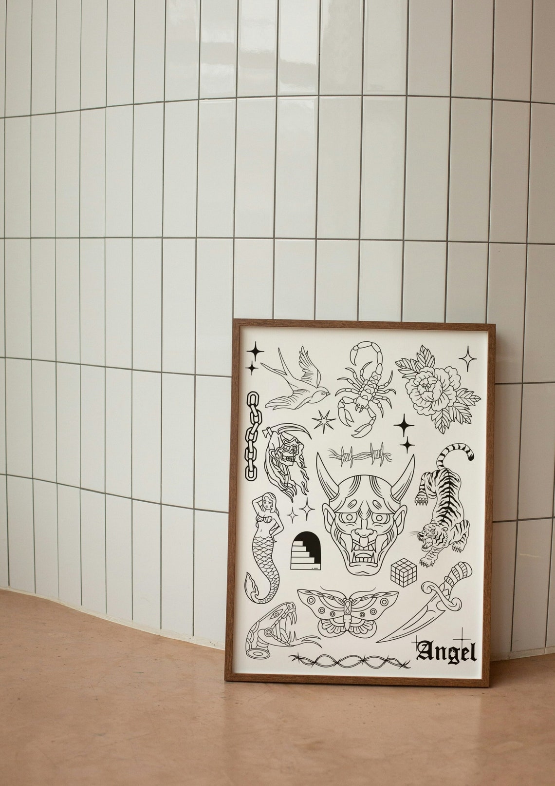Tattoo Old School Digital Print, Tattoo Sketches Poster, Tattoo Flash ...