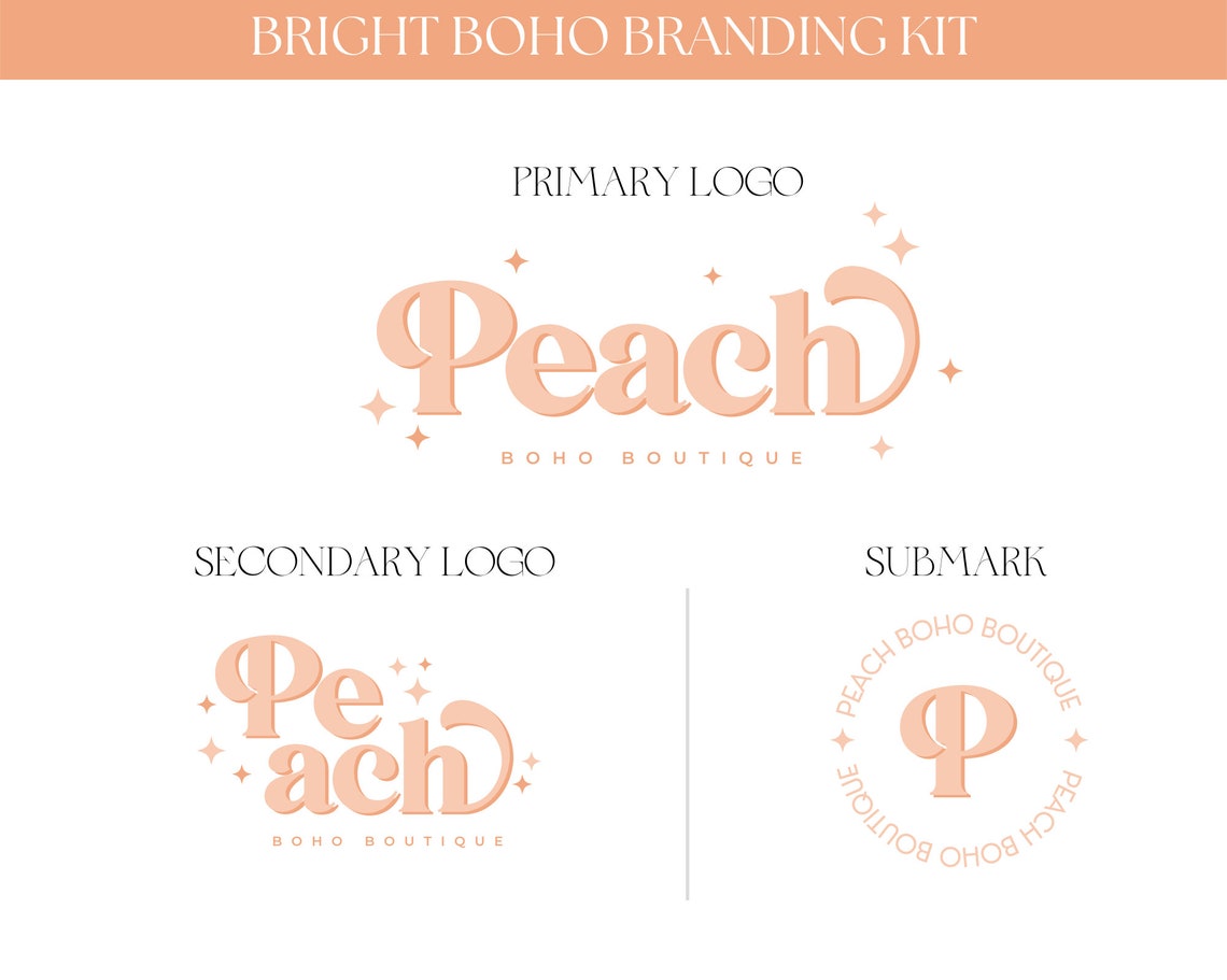 Boho Premade Logo Design and Branding Kit, Boutique, Custom Logo Design ...