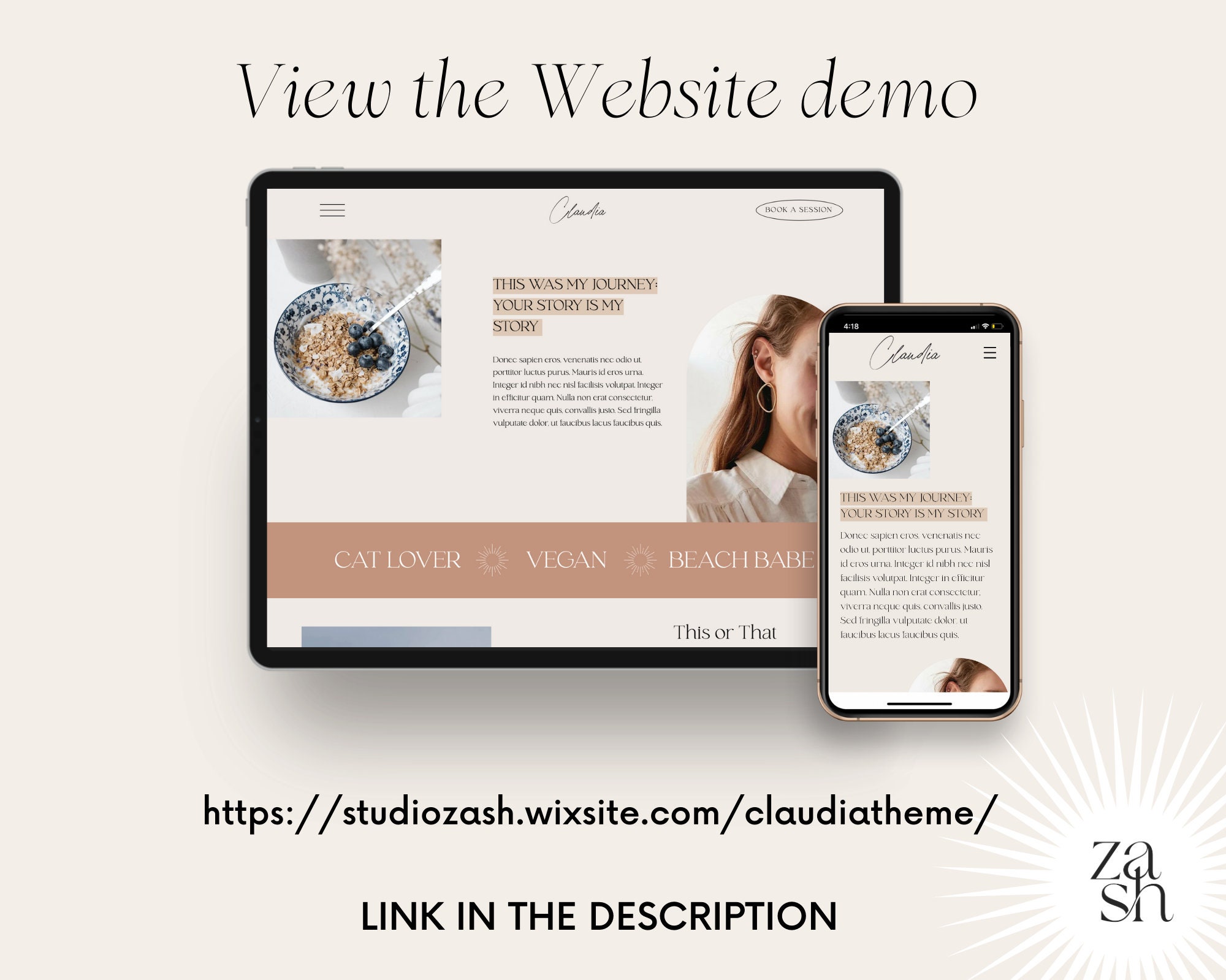 Wix Website Template, Boho Website Template for Coaches, Photography ...
