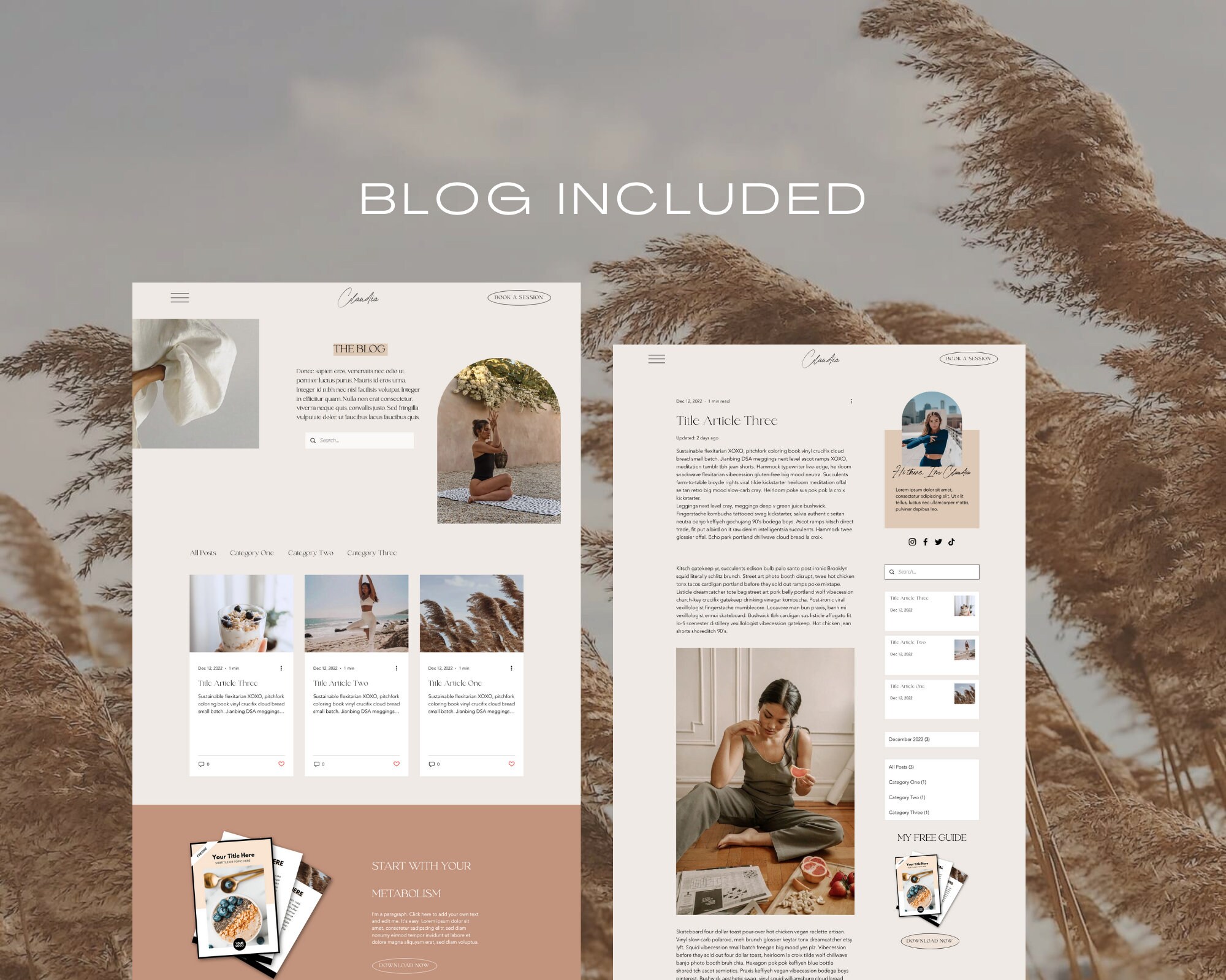 Wix Website Template, Boho Website Template for Coaches, Photography ...