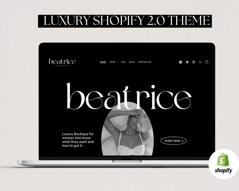 Shopify Luxury Theme Template Black & White Aesthetic Modern - Etsy