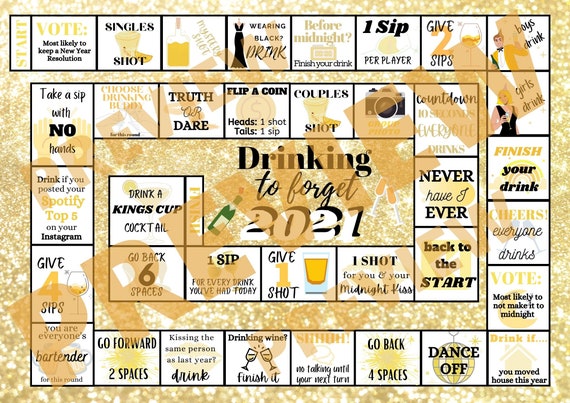 NYE Drinking Party Board Game Printable Download New Years Eve | Etsy ...