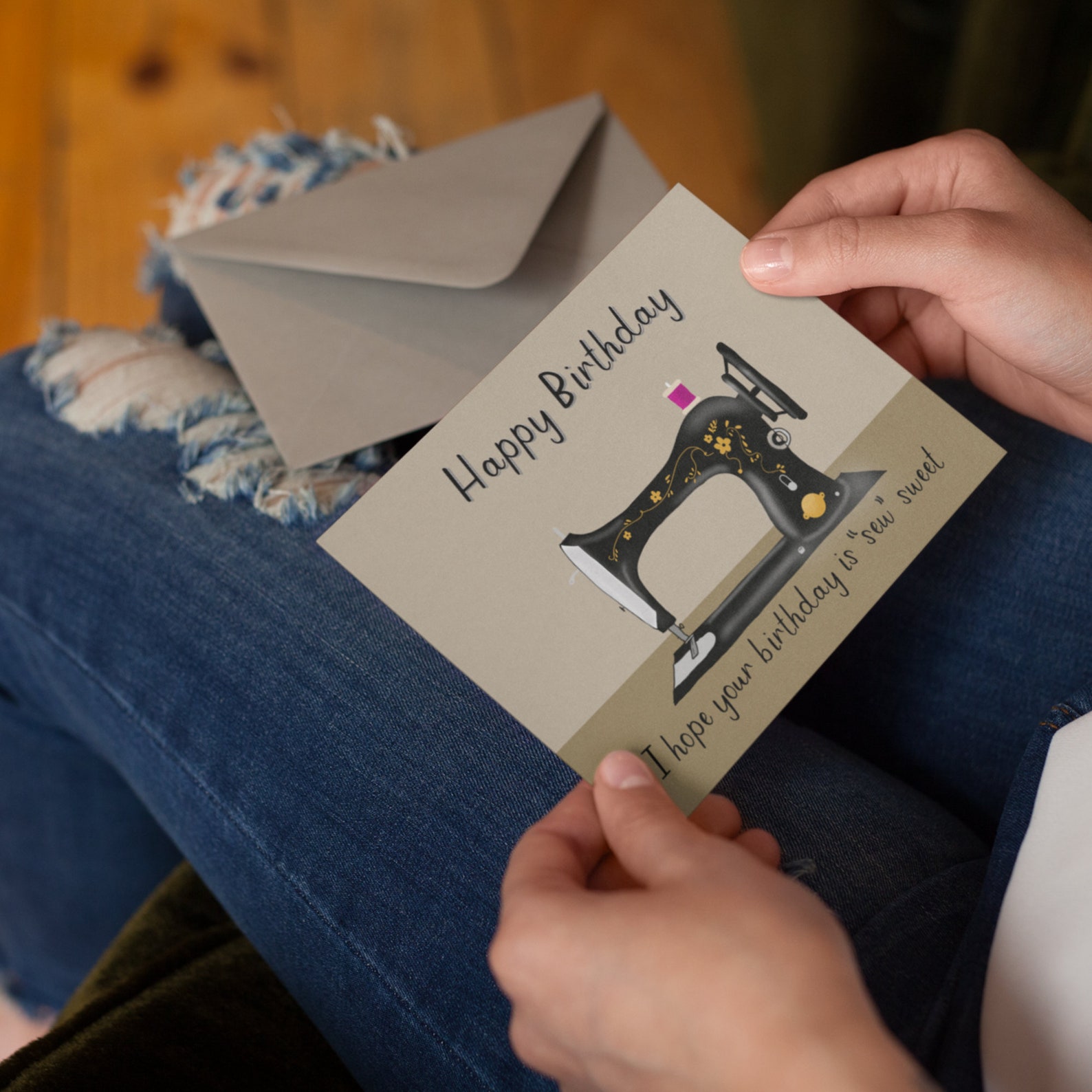 Seamstress Birthday Card Vintage Sewing Birthday Antique - Etsy