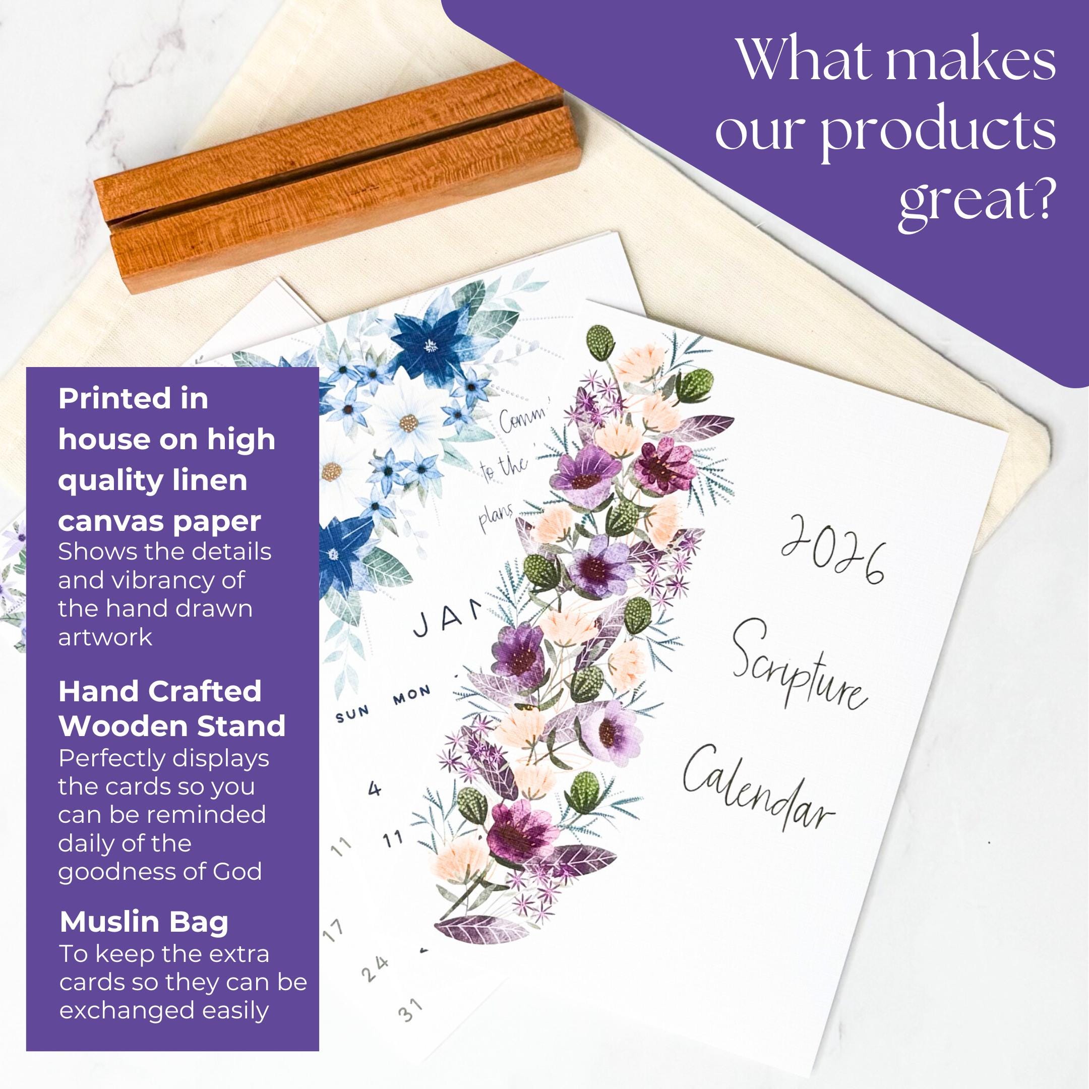 2026 Scripture Desk Calendar | Christian Gift for Women | 12 Months of ...