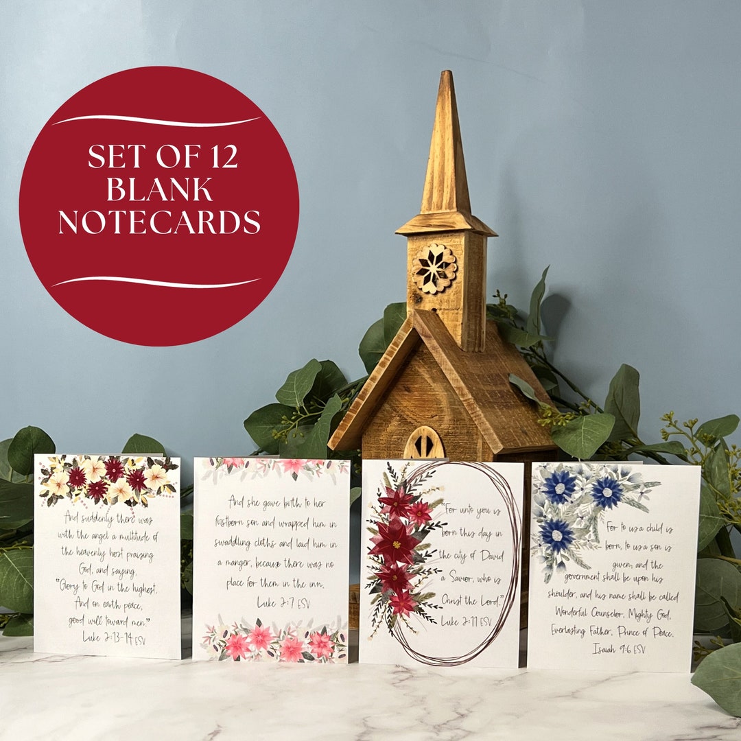 Christmas Story Scripture Notecards | Set of 12 Christian Christmas ...