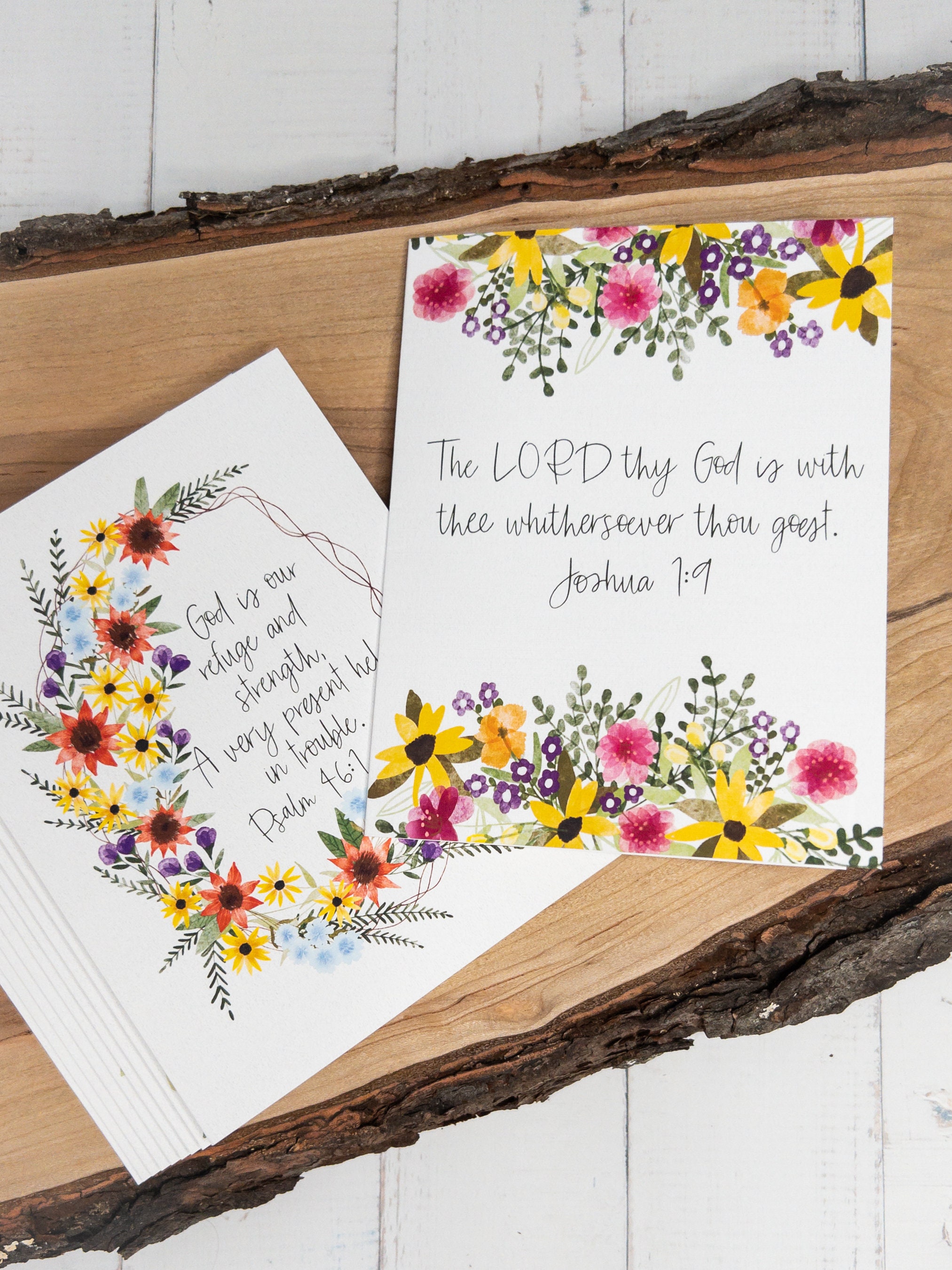10 Floral Scripture Notecards Set 2. Bible Verse Greeting - Etsy