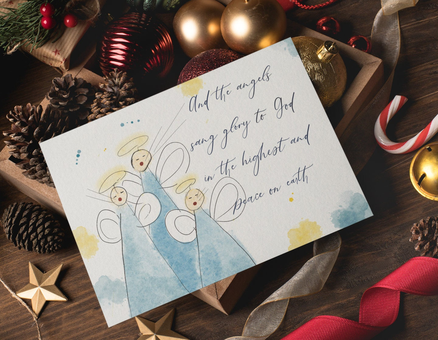 Angels Singing Glory to God Christmas Card Christian Gifts Greeting ...