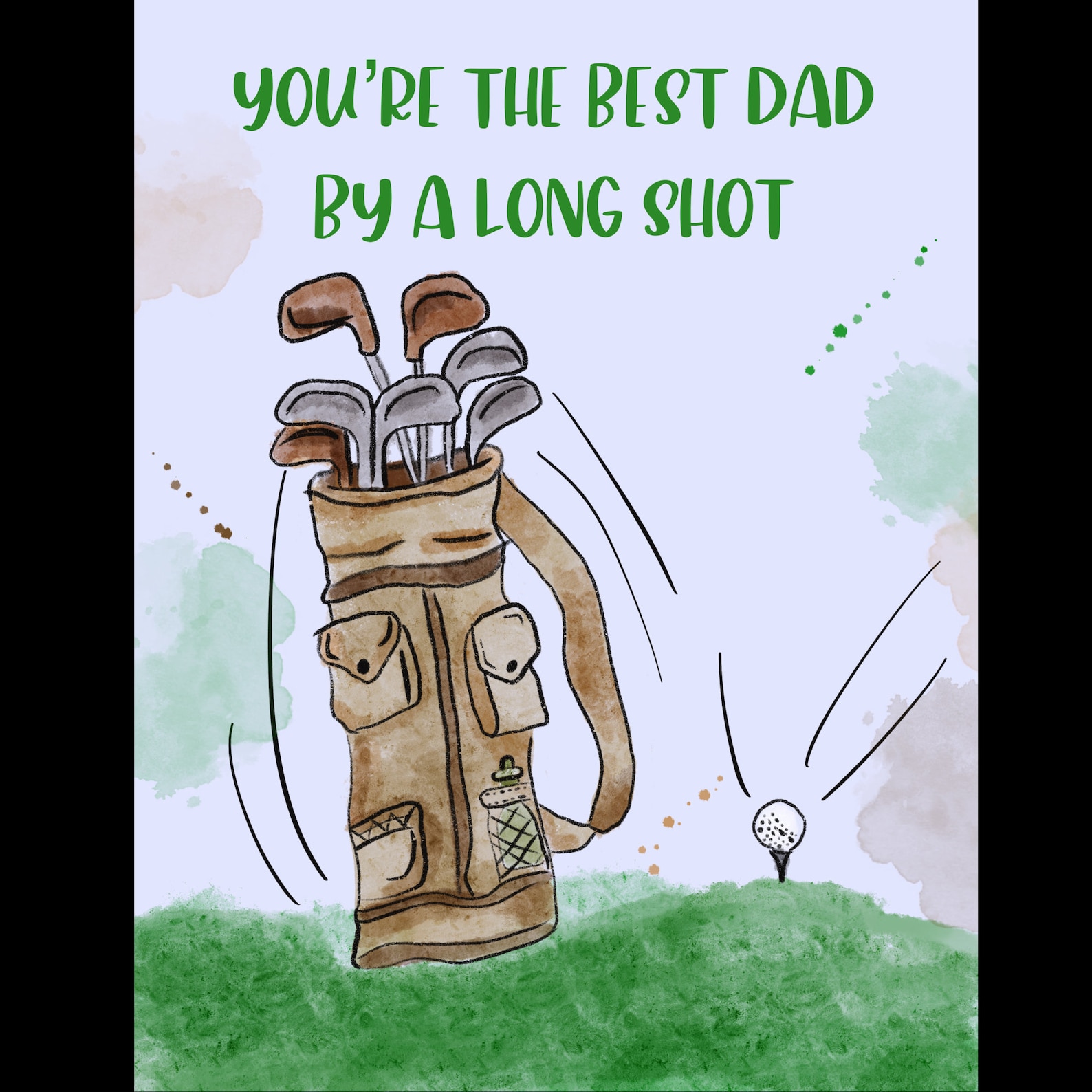 Father's Day Golf Card Golf Dad Card Golf Bag and Ball - Etsy