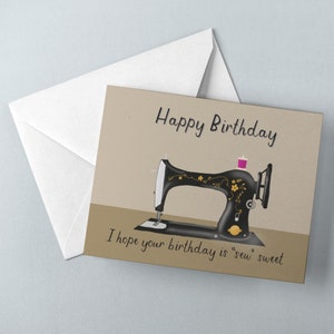Seamstress Birthday Card, Vintage Sewing Birthday, Antique Sewing ...