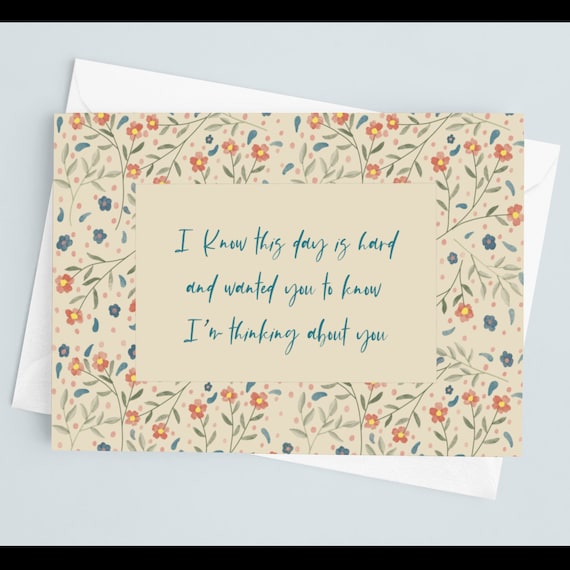 I Know This Day is Hard Card Thinking of You Anniversary - Etsy