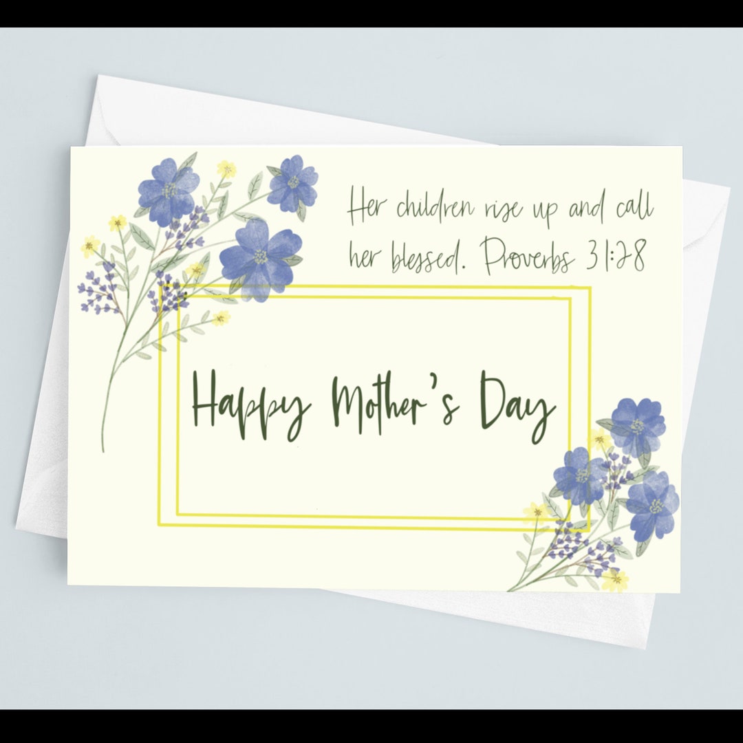 Happy Mother's Day Proverbs 31 Card, Mother's Day Watercolor Notecard ...
