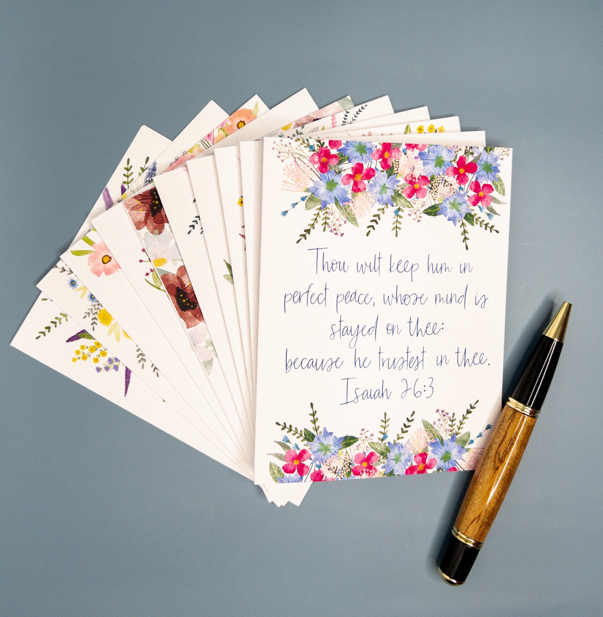 10 Floral Scripture Notecards Set 1. Bible Verse Greeting - Etsy