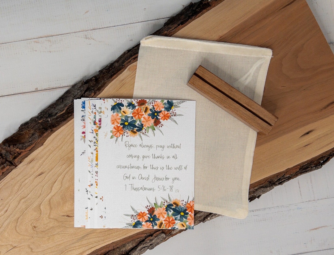 Thanksgiving Scripture Cards With Holder, 12 Verses on Being Thankful ...