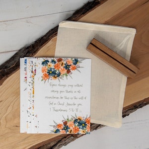 Thanksgiving Scripture Cards With Holder, 12 Verses on Being Thankful ...