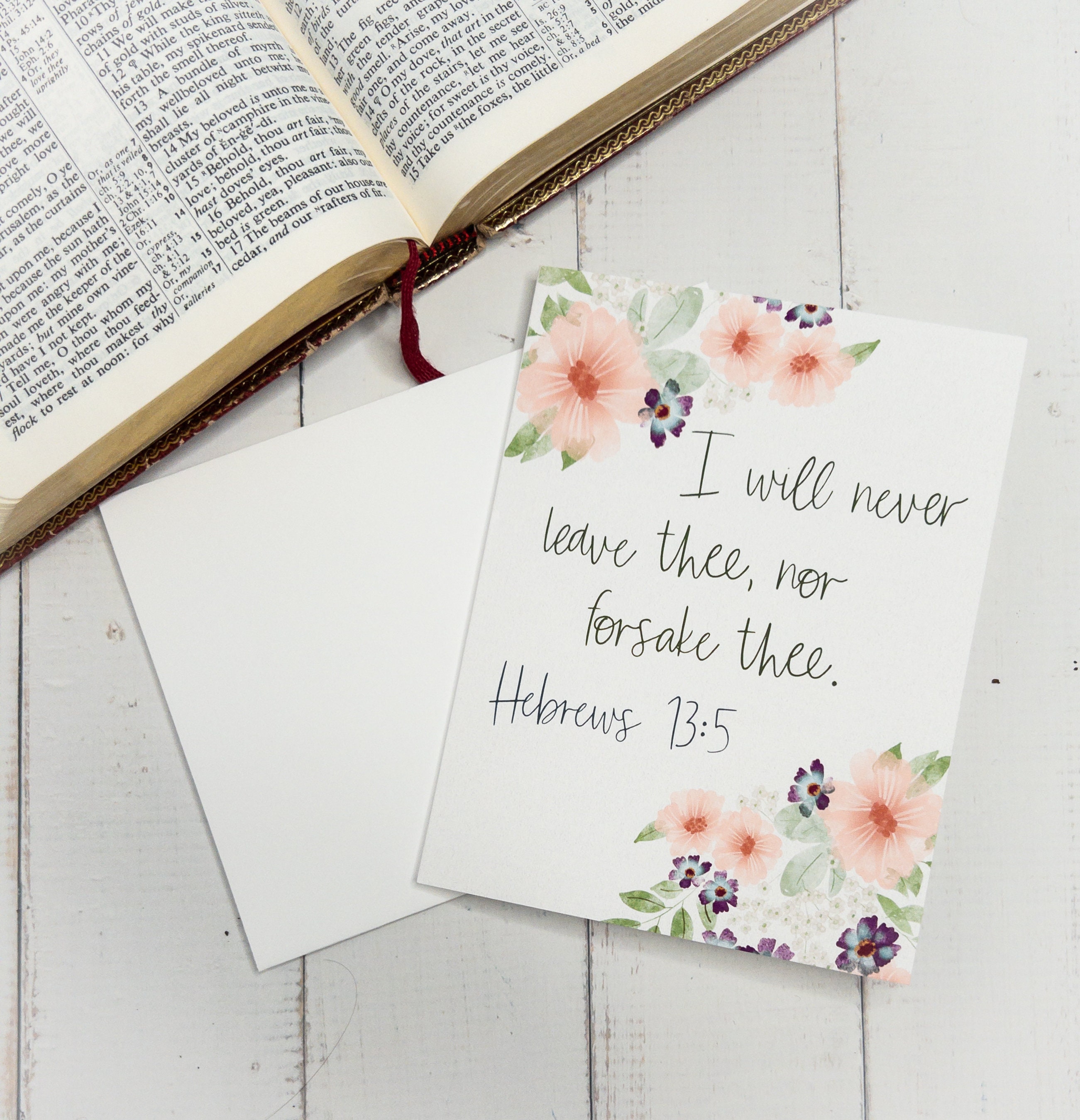 10 Floral Scripture Notecards Set 2. Bible Verse Greeting - Etsy