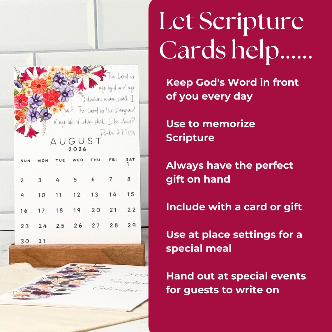 2026 Scripture Desk Calendar | Christian Gift for Women | 12 Months of ...