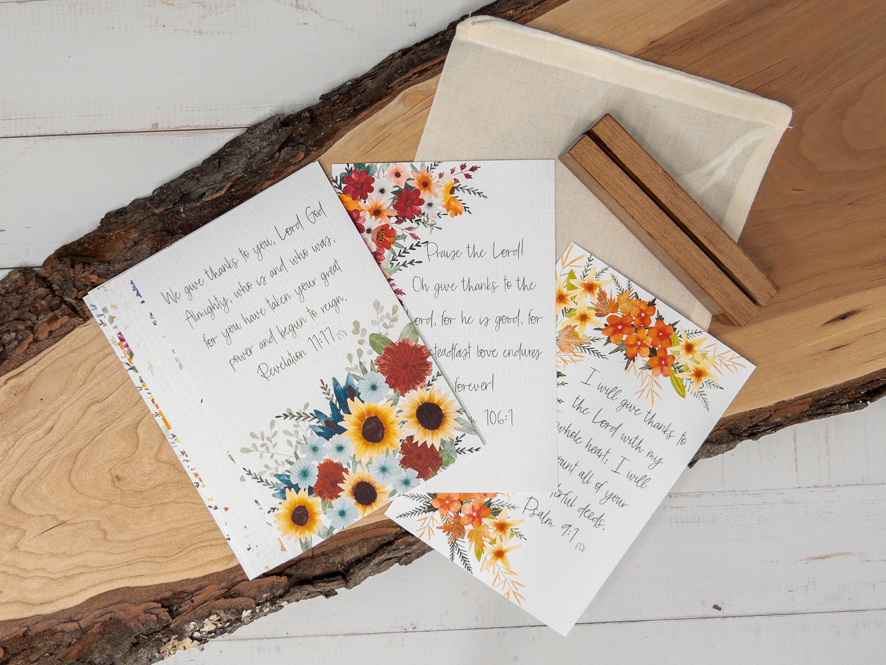 Thanksgiving Scripture Cards With Holder, 12 Verses on Being Thankful ...