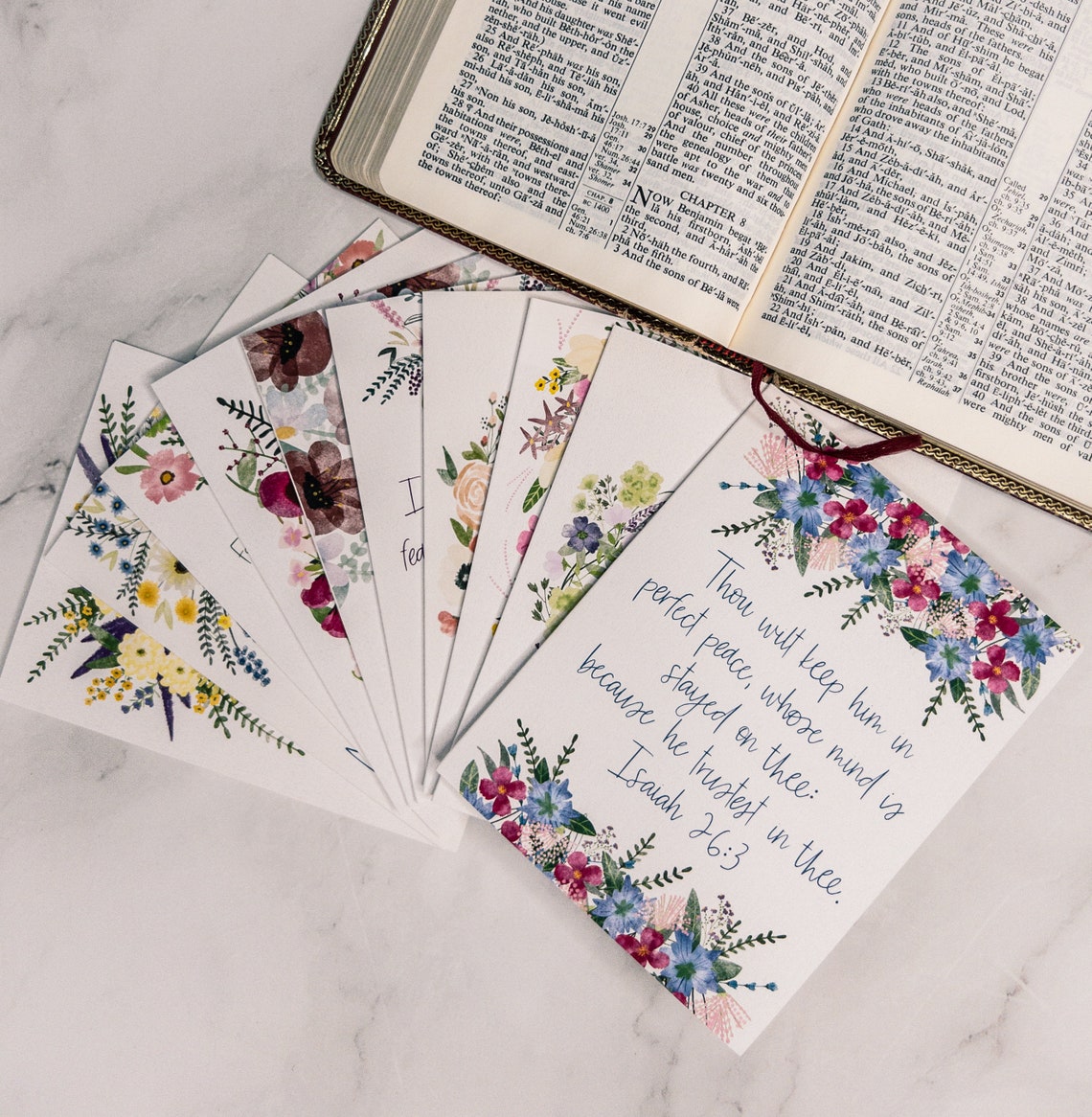 10 Floral Scripture Notecards Set 1. Bible Verse Greeting - Etsy