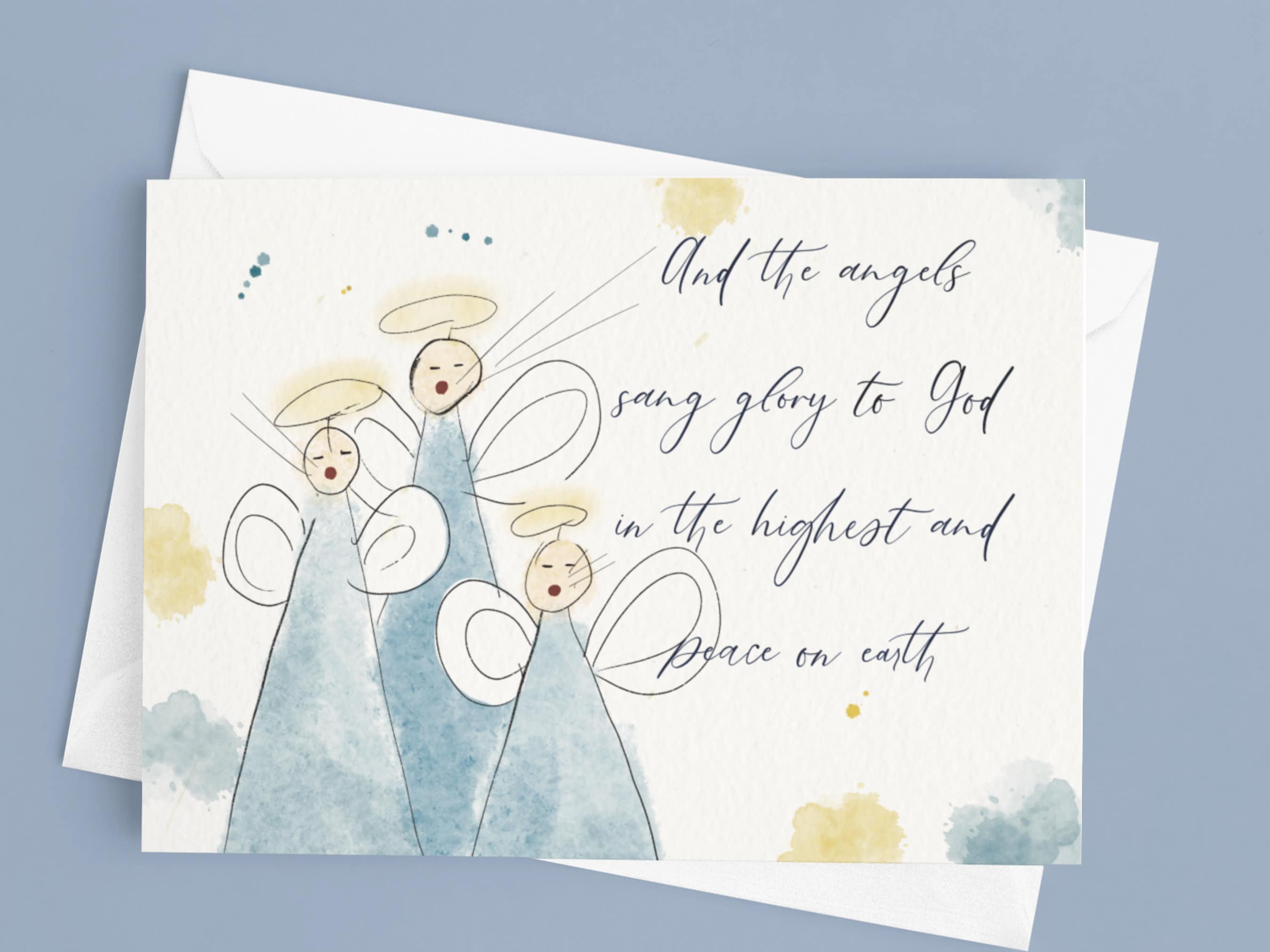 Angels Singing Glory to God Christmas Card Christian Gifts Greeting ...