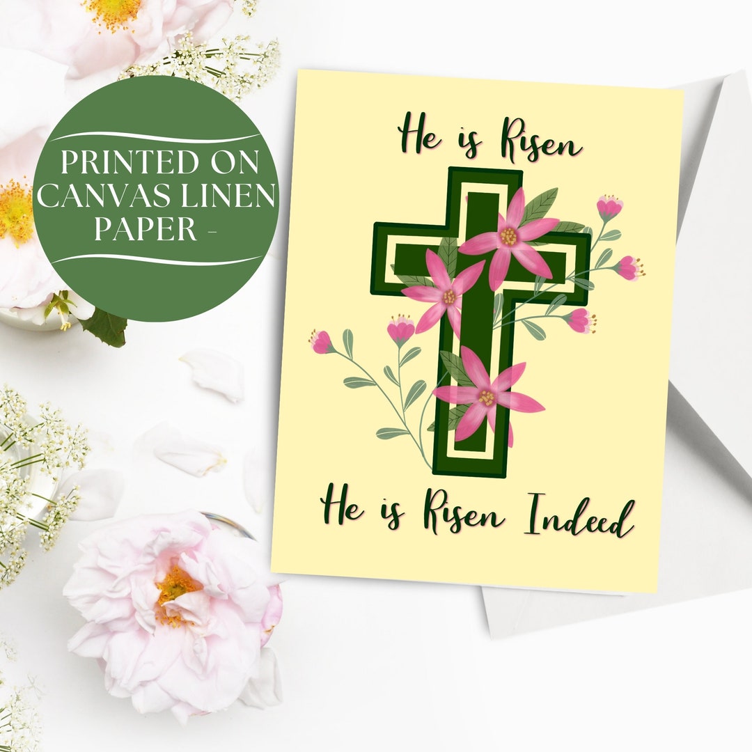 He is Risen Easter Card | Christian Gifts Scripture Greeting Card ...