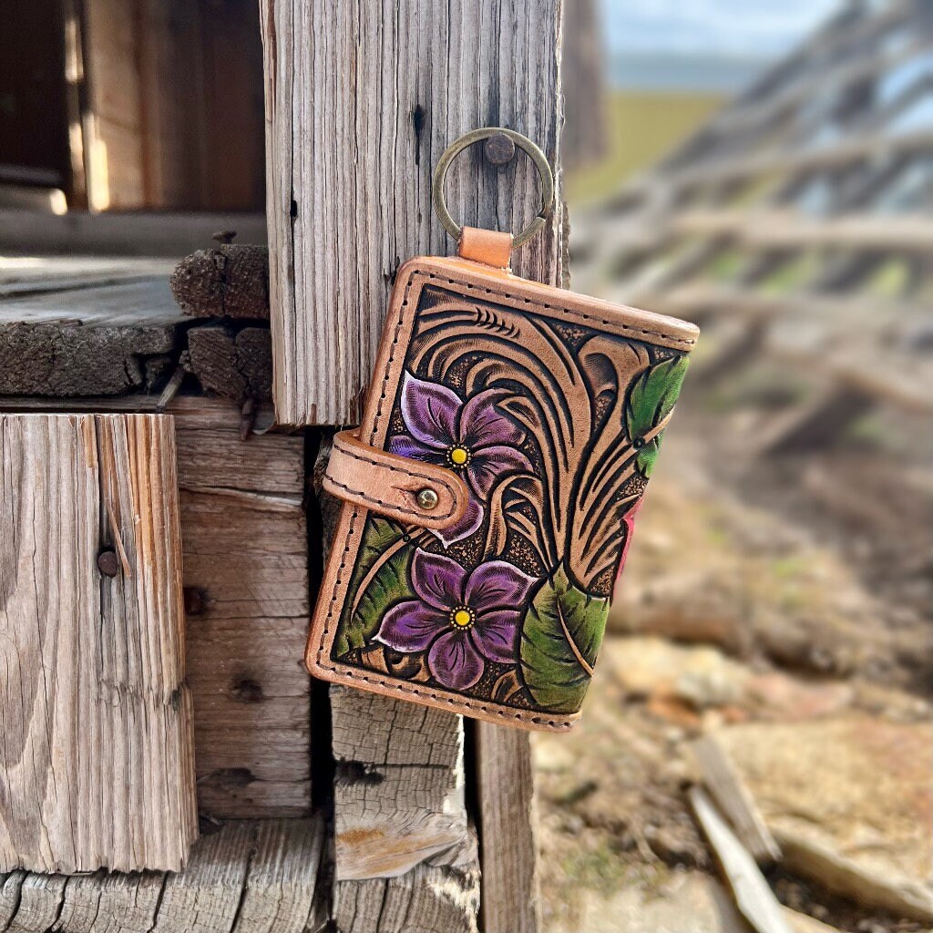 Handcrafted Leather Keychain Wallet Made by Rangebossleatherco - Etsy