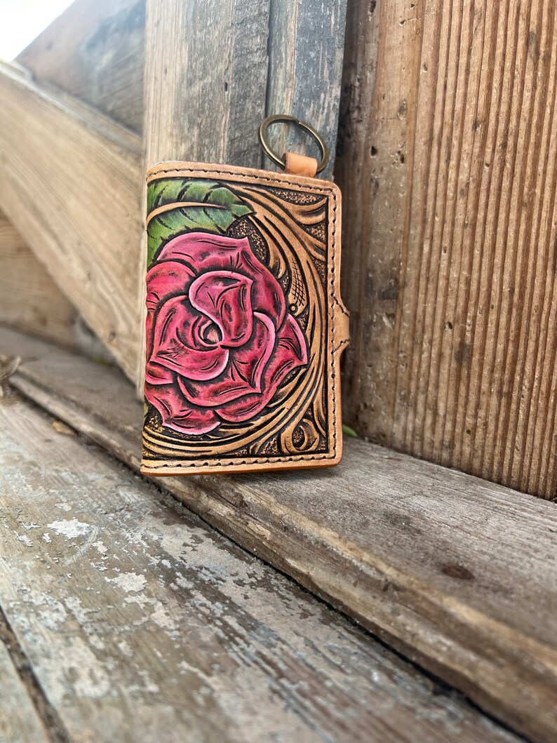 Handcrafted Leather Keychain Wallet Made by Rangebossleatherco - Etsy